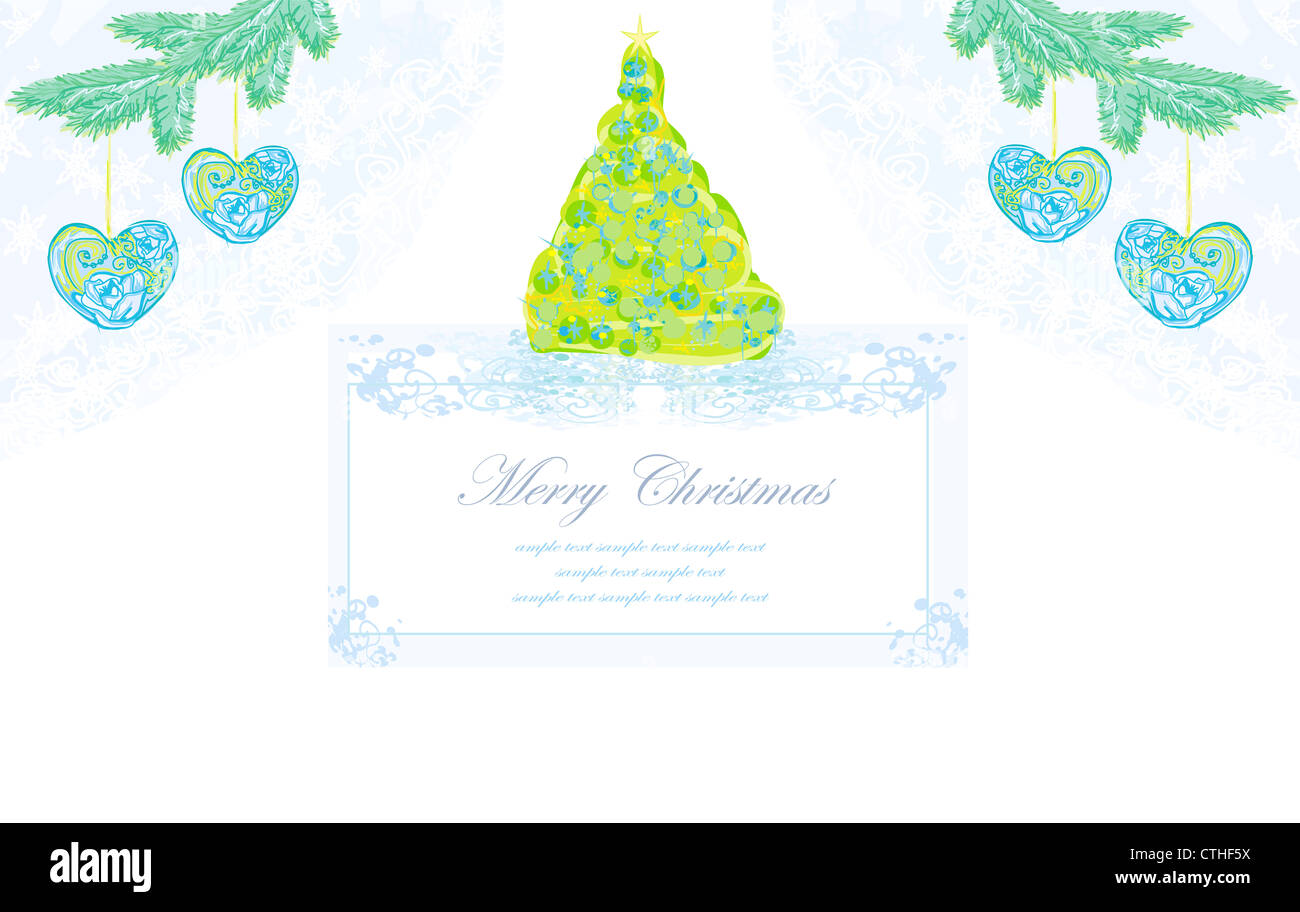Abstract christmas tree card Stock Photo - Alamy