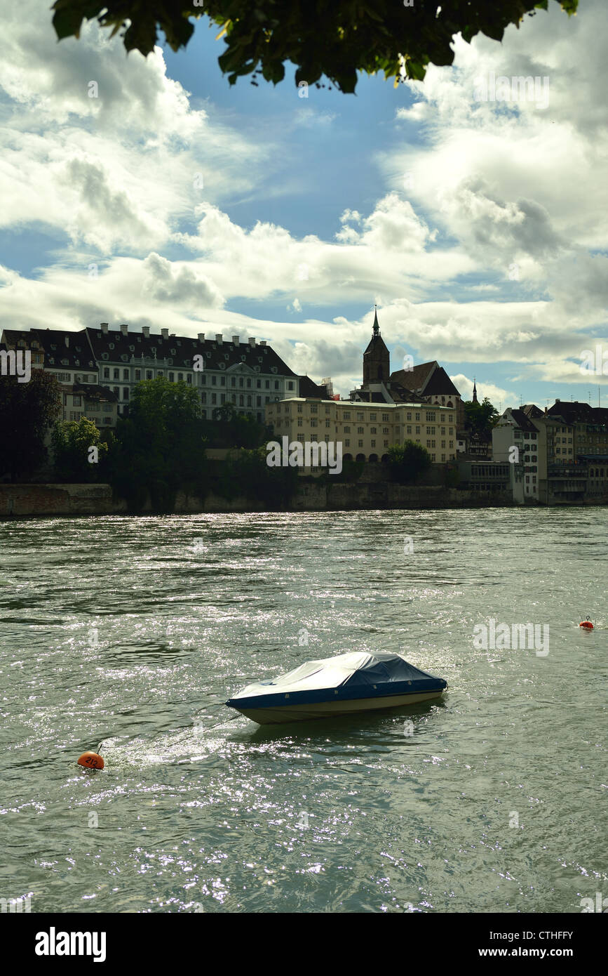Boat on the river Rhine, Basel, Switzerland Stock Photo - Alamy