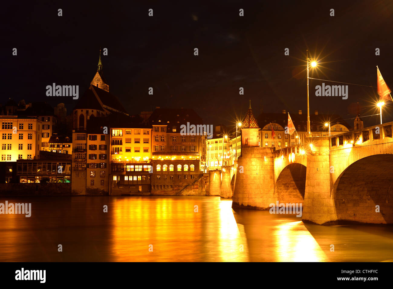 Mittlere bruecke bridge basel switzerland hi-res stock photography and ...