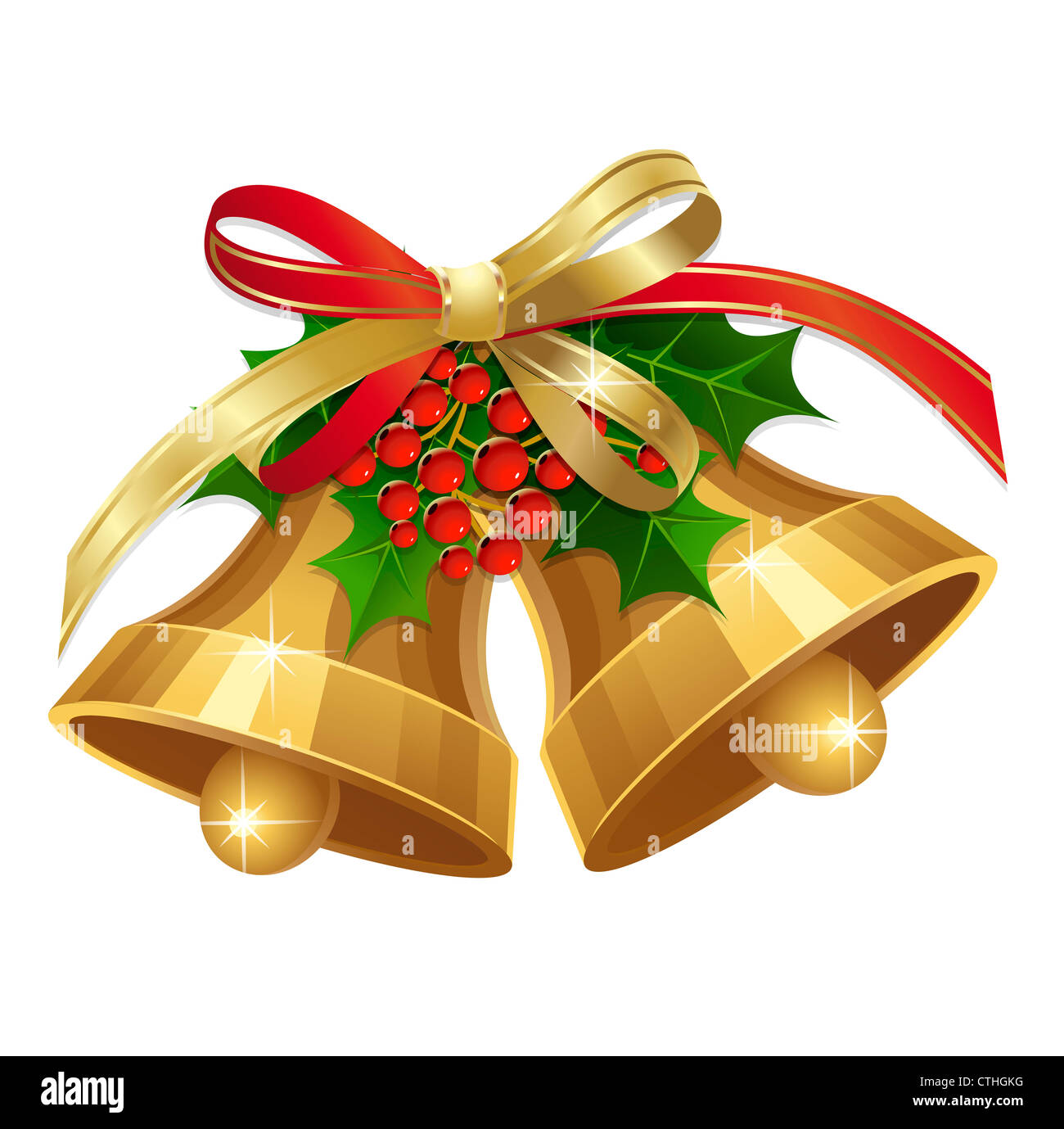 christmas bell on white background Stock Photo - Alamy