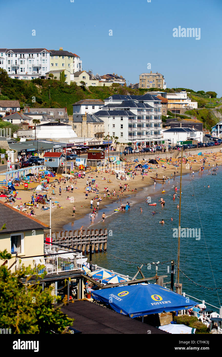Seafront, Beach, bathers, Ventnor, Isle of Wight, England, UK Stock ...