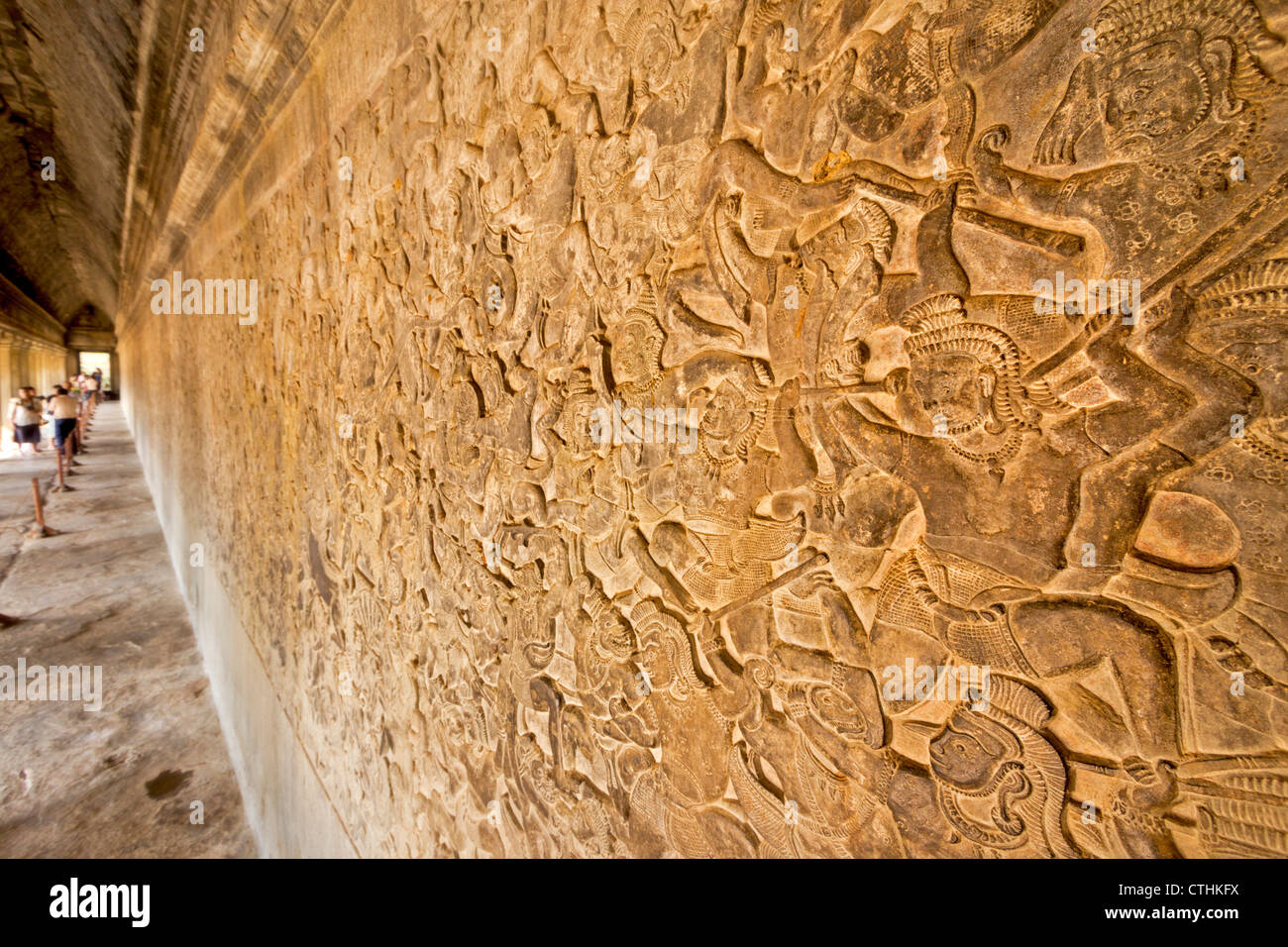 wall covered with Bas Reliefs at Angkor Wat Temple, Cambodia, Asia ...