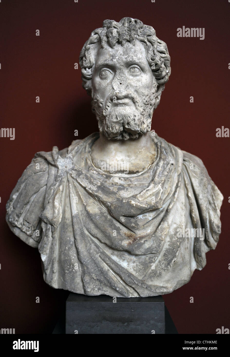 Septimius Severus (145-211). Roman Emperor from 193 to 211. Bust ...