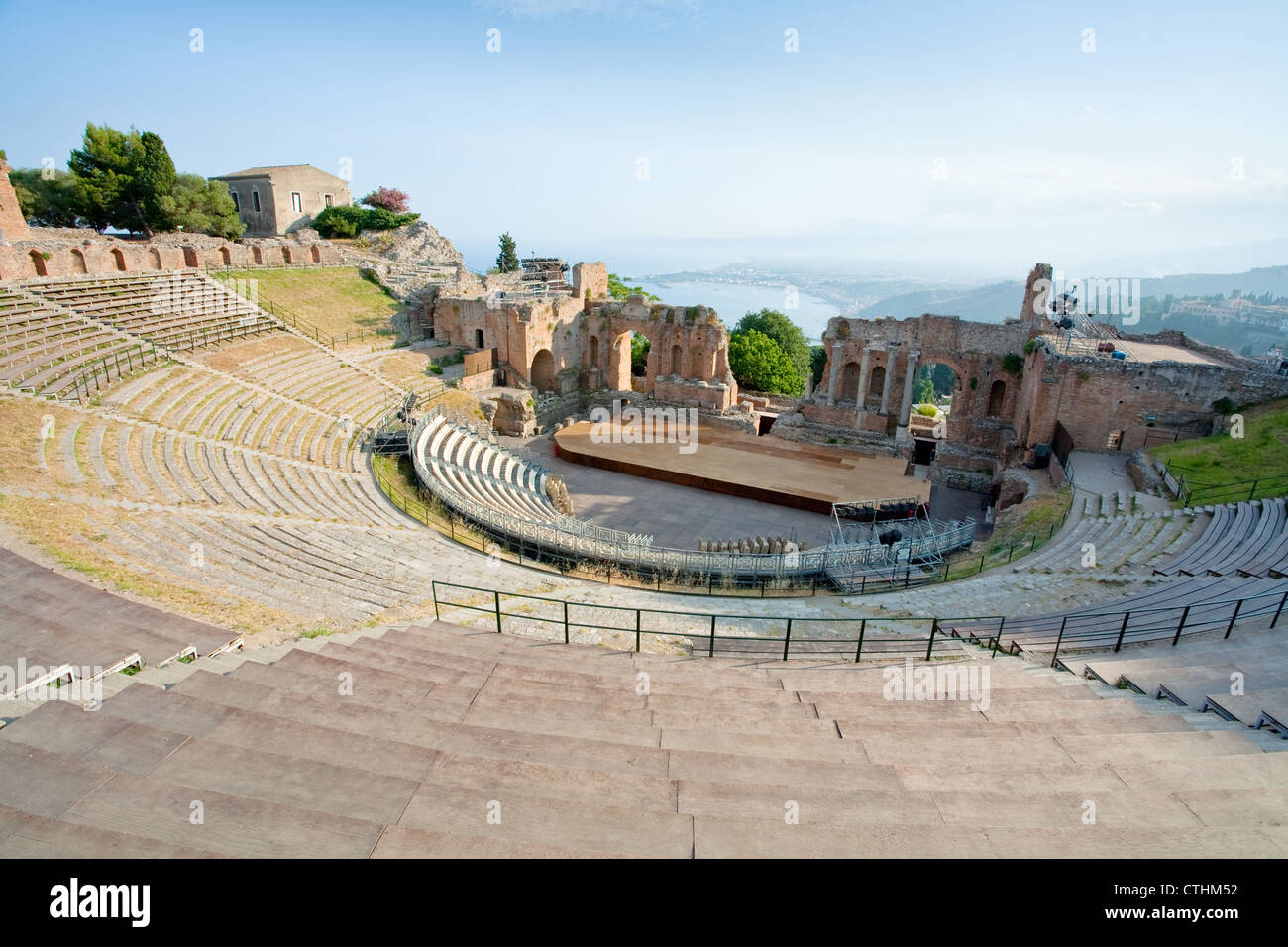 antique amphitheater Teatro Greco, Taormina, Sicily Stock Photo - Alamy