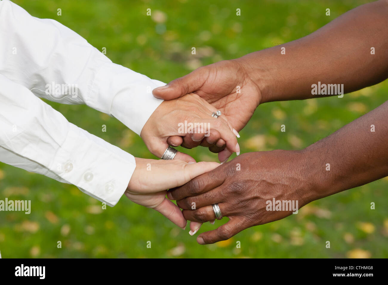 Inter-Racial Couple Holding Hands; Edmonton, Alberta, Canada Stock ...