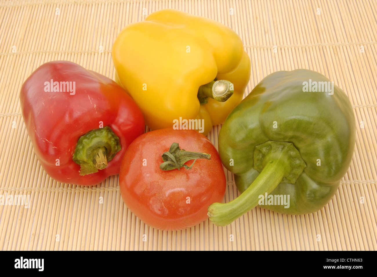Capsicums on a table hi-res stock photography and images - Alamy