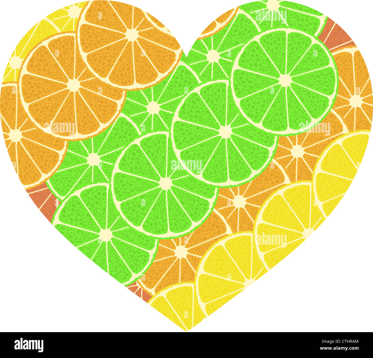 citrus fruit heart. Isolated on white background Stock Photo - Alamy