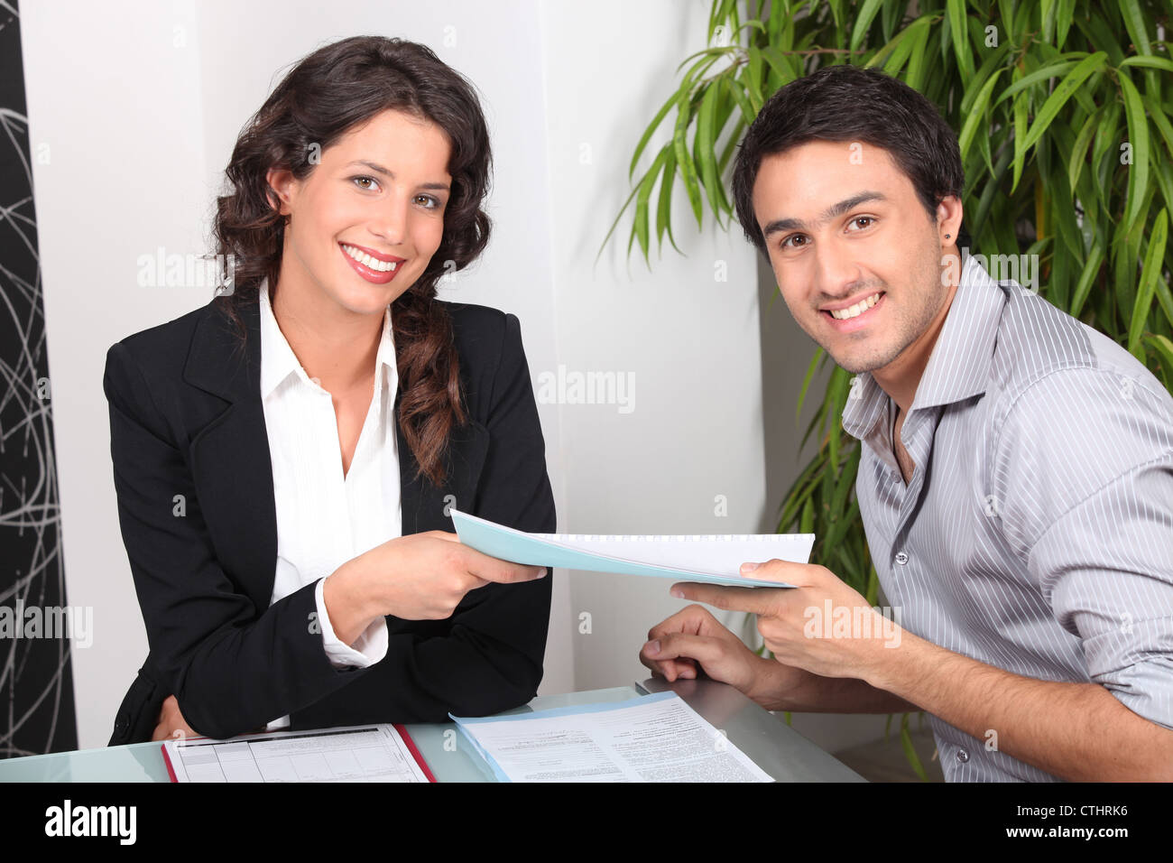 Agent and client Stock Photo - Alamy