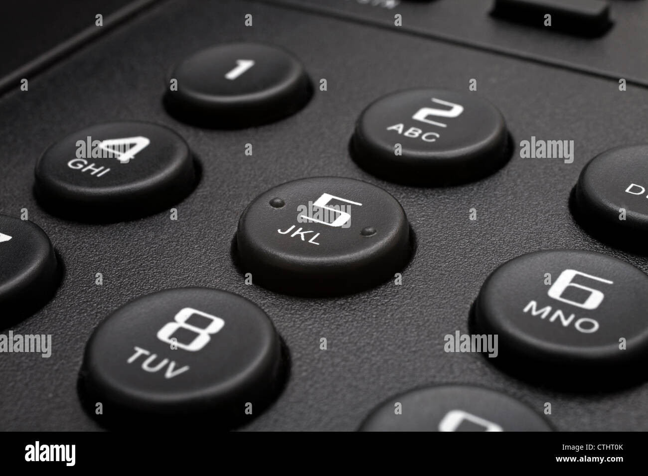 Buttons of black phone closeup Stock Photo - Alamy