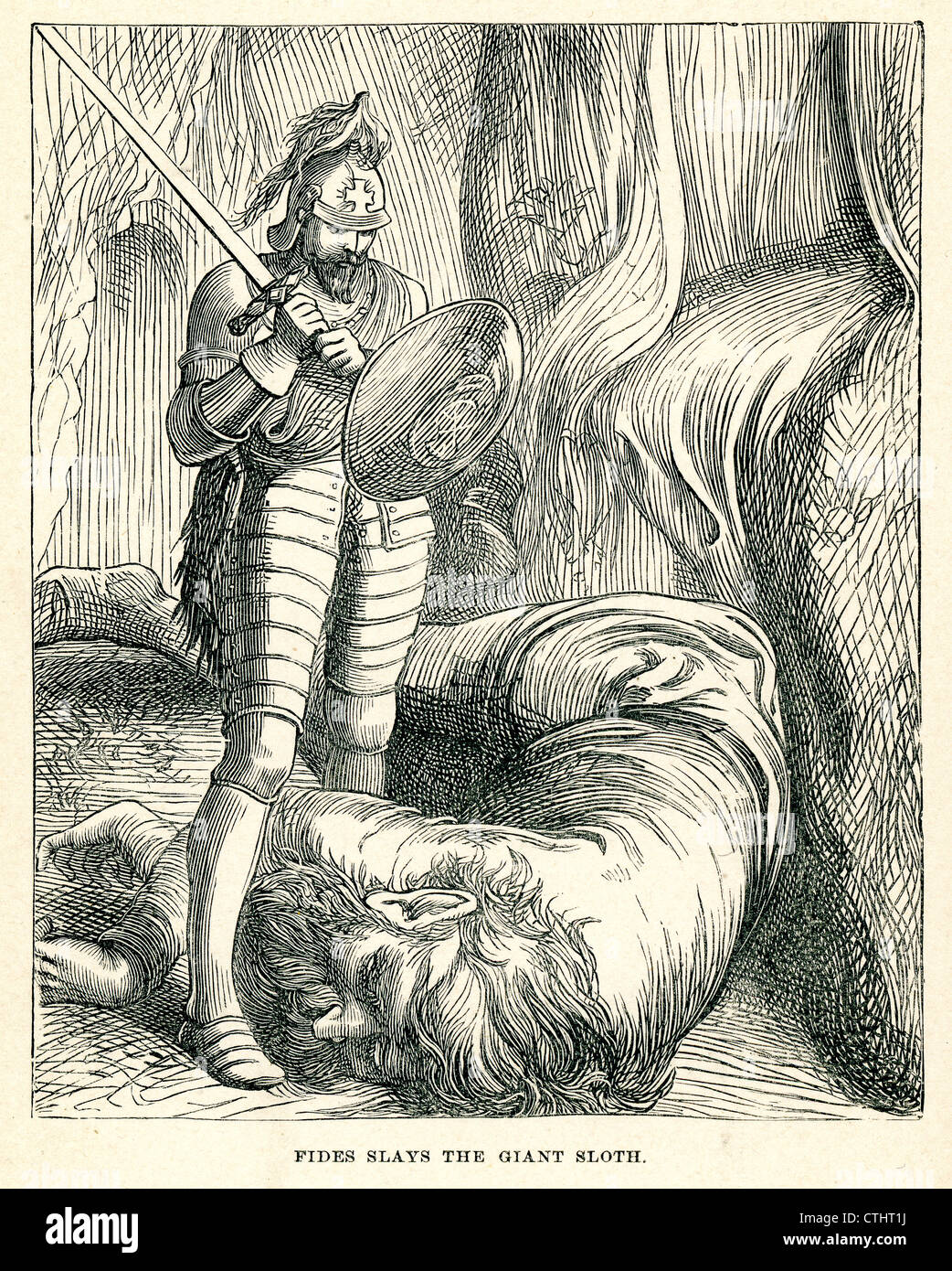 The Knight Fides slays the Giant of Sloth, from the story of the Giant ...