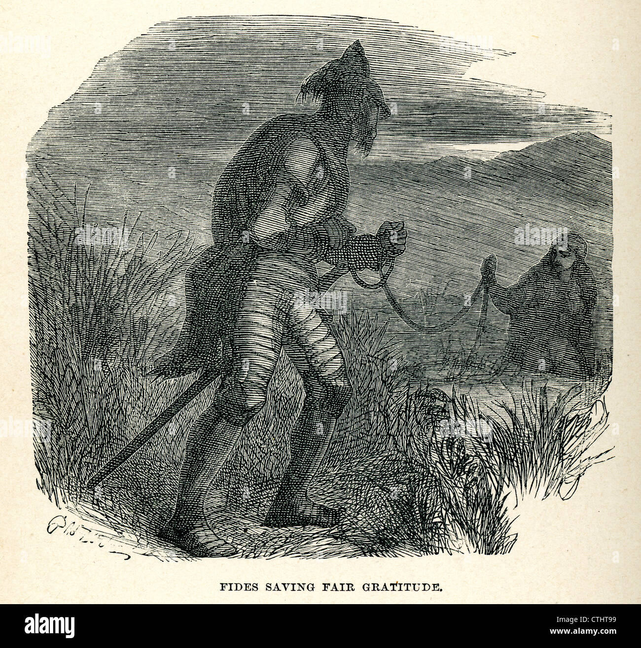 The Knight Fides saving fair Gratitude from the story of the Giant ...