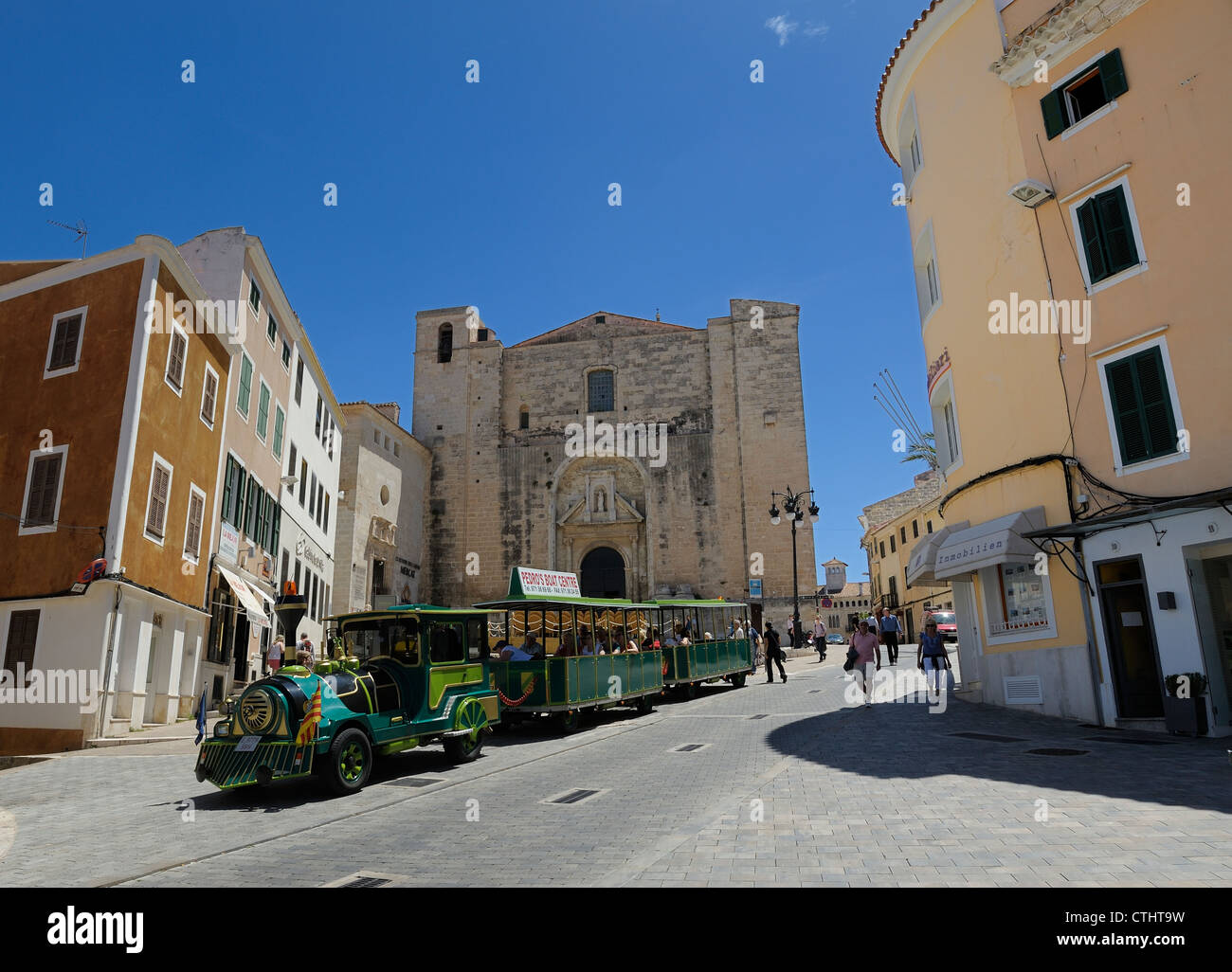 tourist train Mahon menorca balearic islands spain Stock Photo - Alamy