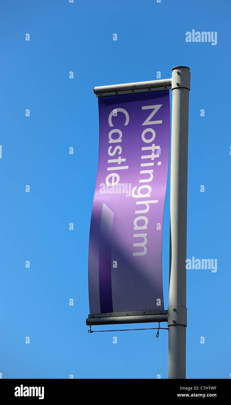 nottingham castle sign england uk Stock Photo - Alamy