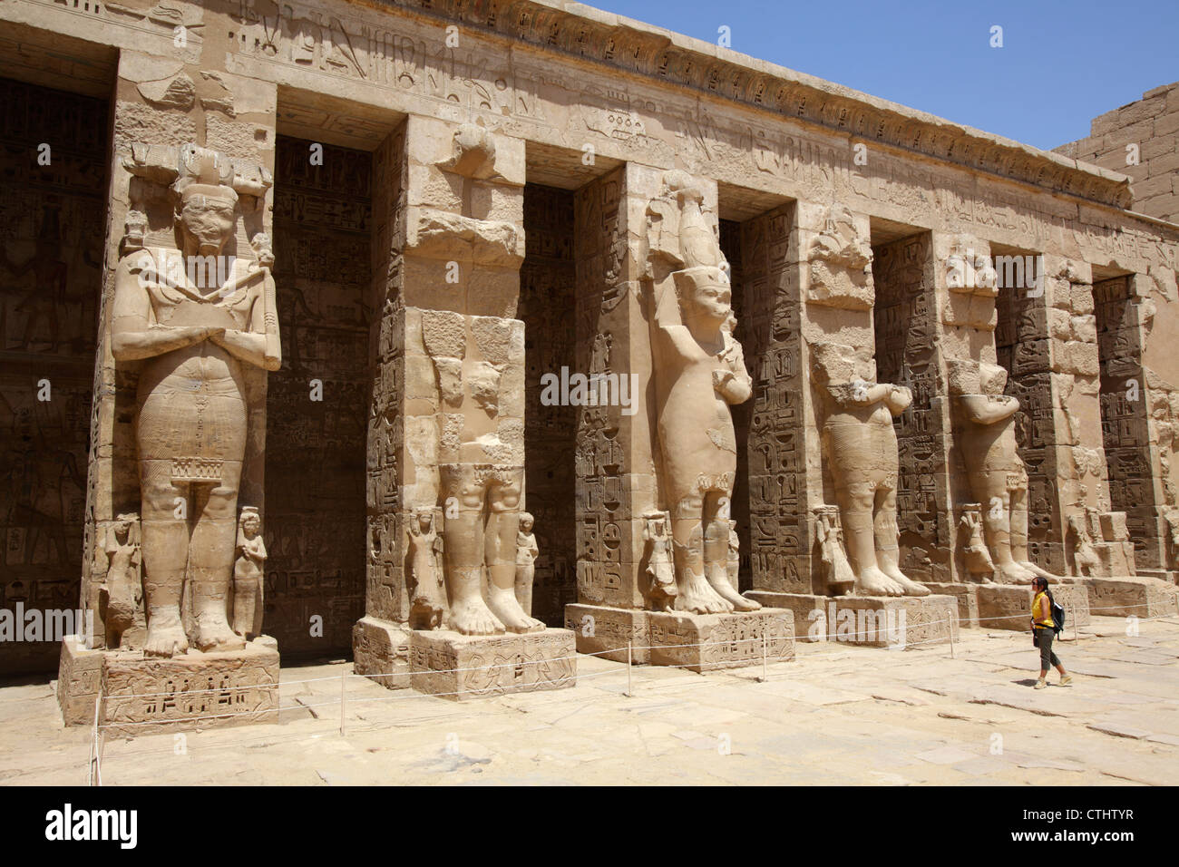 Ramessid columns in the peristyle court of temple of Ramesses III of ...