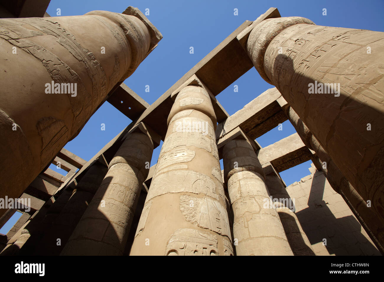 The great hypostyle hall in the Precinct of Amun Ra, Karnak Temple ...