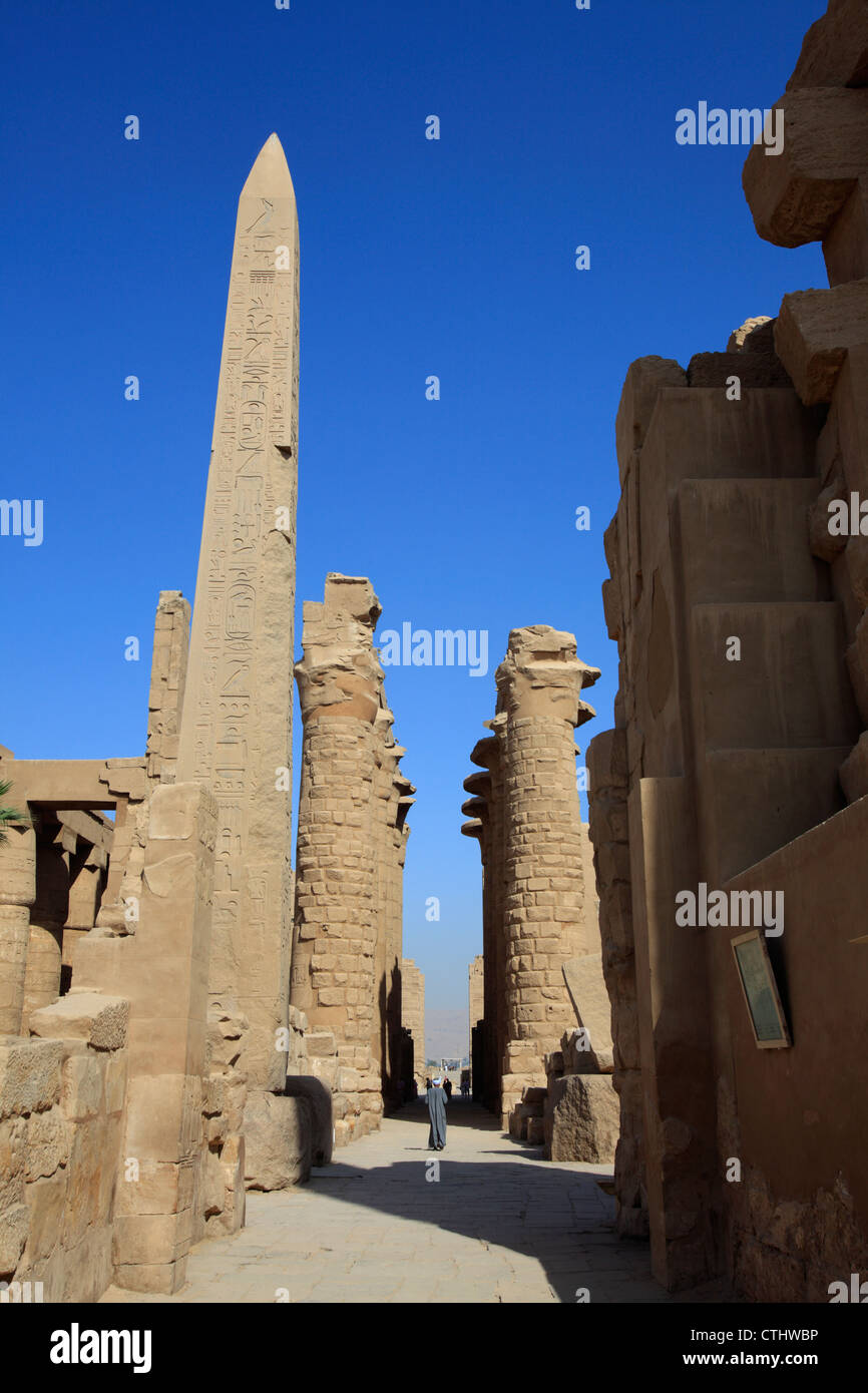 Obelisk at Karnak Temple Complex, Luxor, Egypt Stock Photo - Alamy