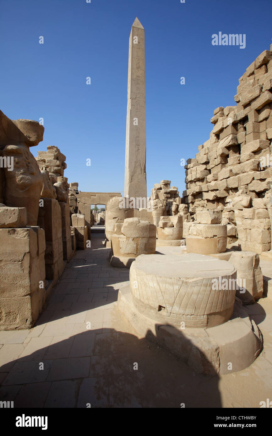 Obelisk at Karnak Temple Complex, Luxor, Egypt Stock Photo - Alamy