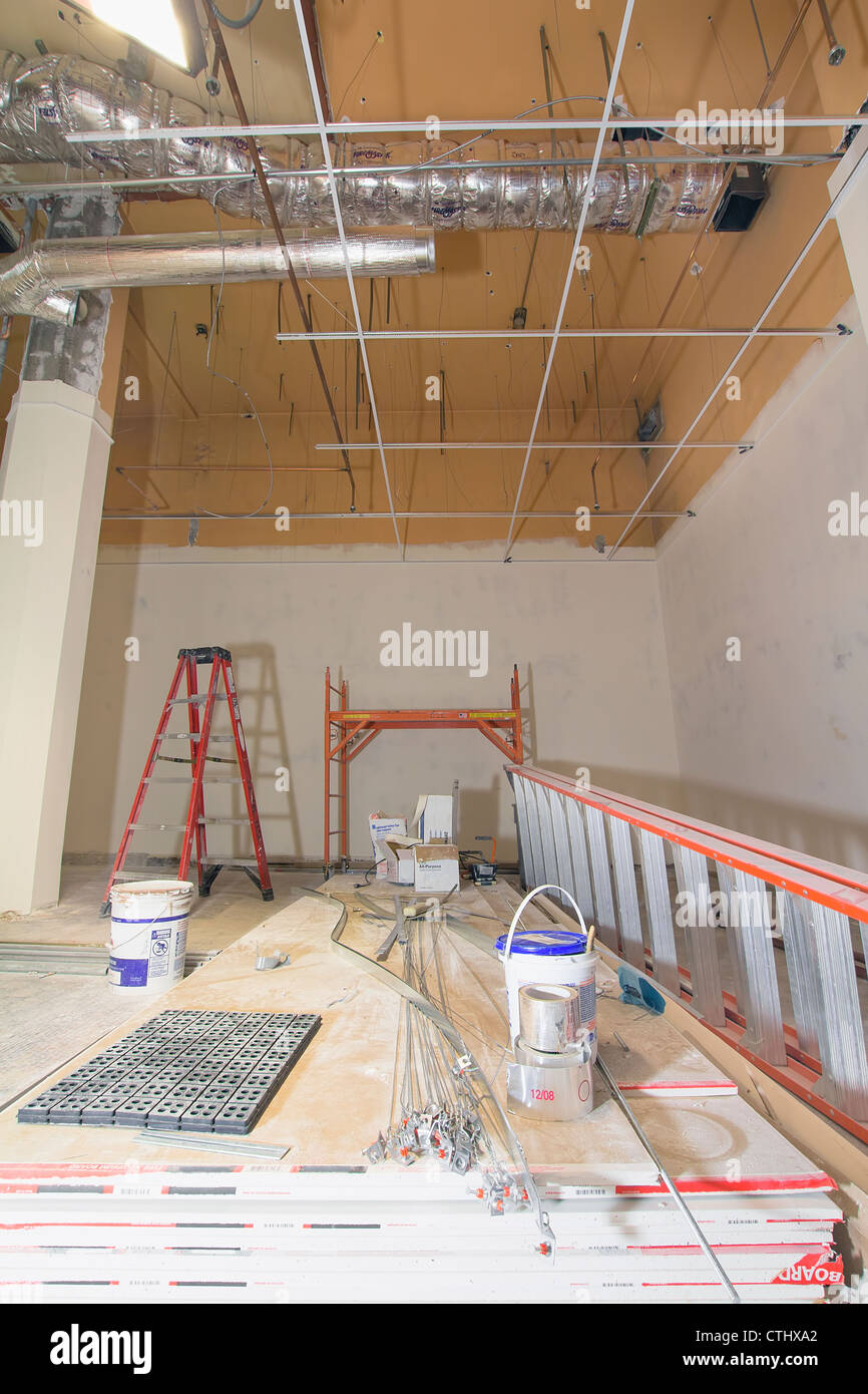 Commercial Space Construction Renovation with Heating Cooling Duct Work ...