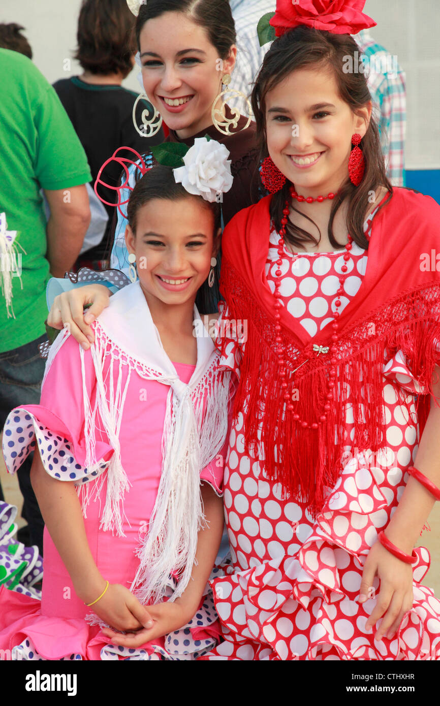 Spain; Andalusia; Cordoba, festival, people, traditional dress Stock ...