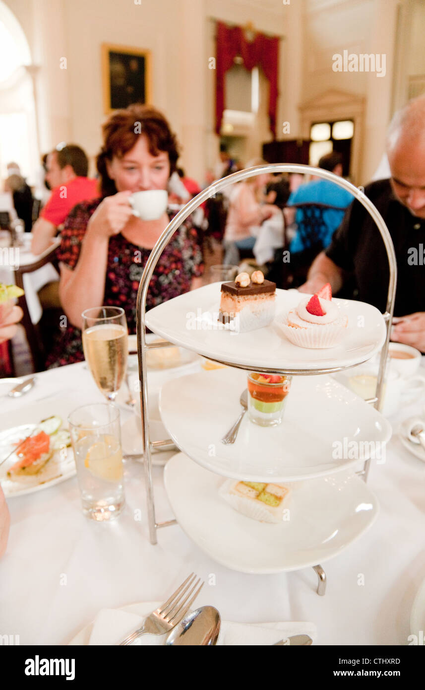 Visitors having afternoon tea in the Pump room tea rooms restaurant ...