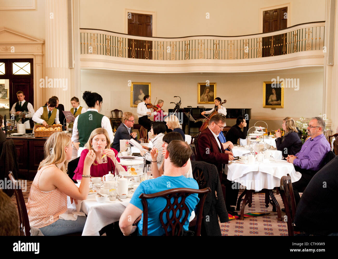 Visitors having afternoon tea in the Pump room tea rooms restaurant ...