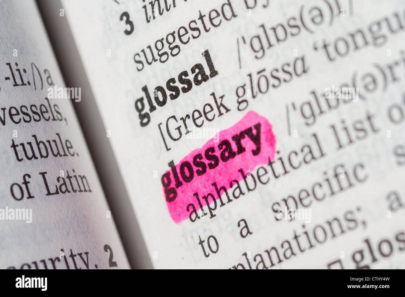 Glossary hi-res stock photography and images - Alamy