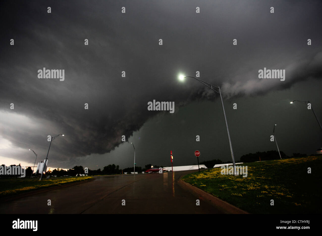 The front of a squall line MCS, showing distinct edge and green ...