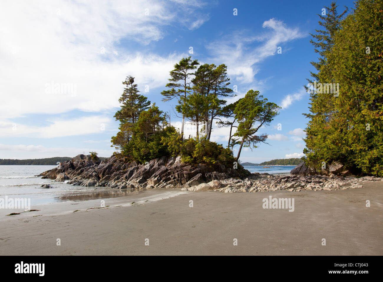 An Island At Tonquin Beach Along The Lighthouse Trail; Tofino, British ...
