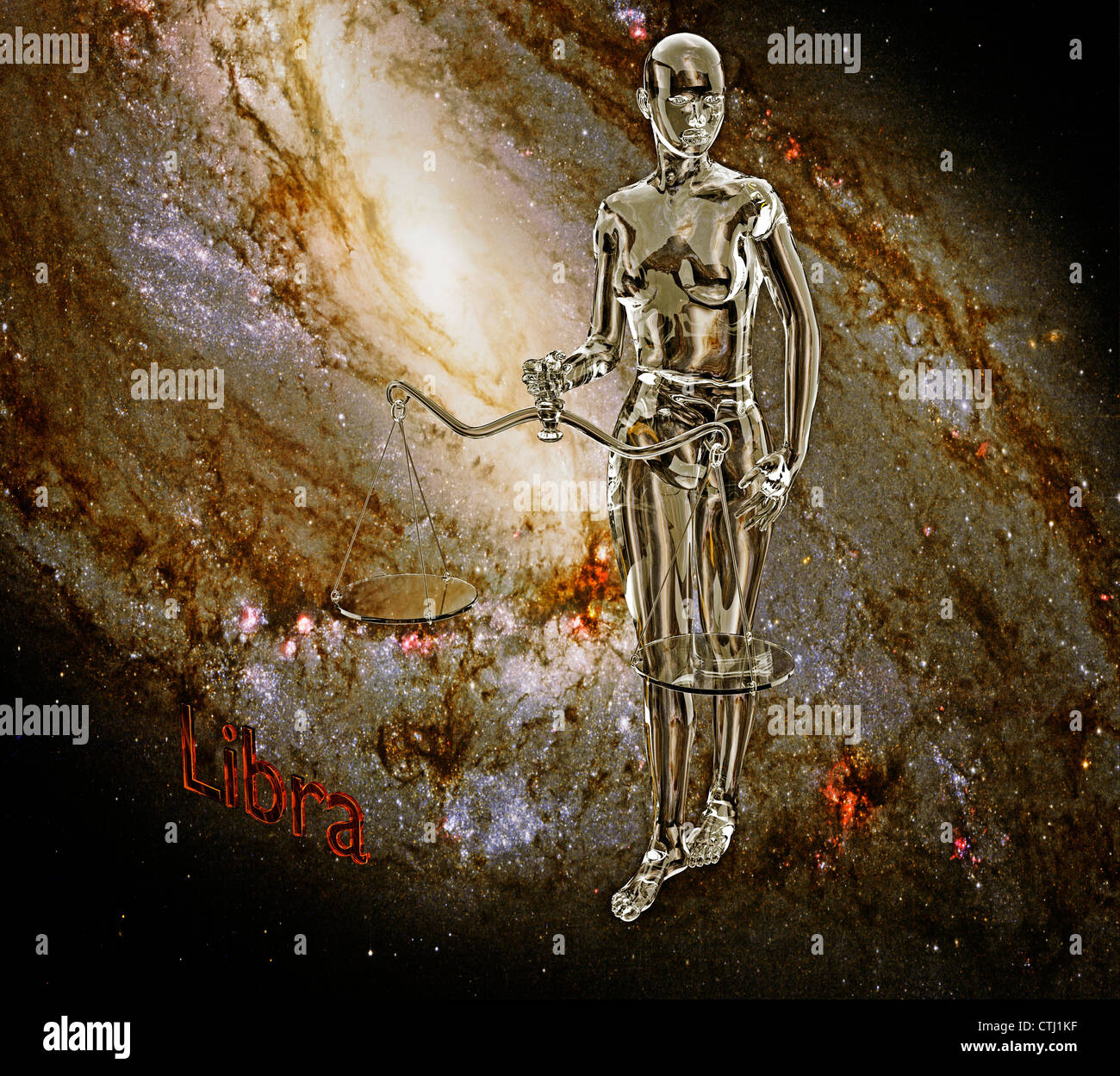 3d digital computer design illustration of the zodiac sign of Libra ...