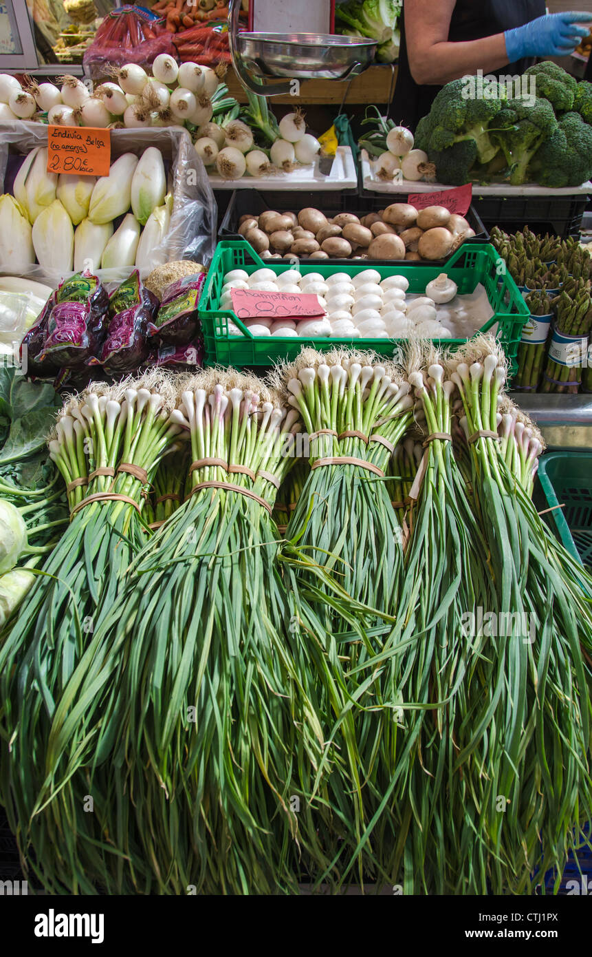 Vegetables at Central market of Valencia. Spain Stock Photo - Alamy