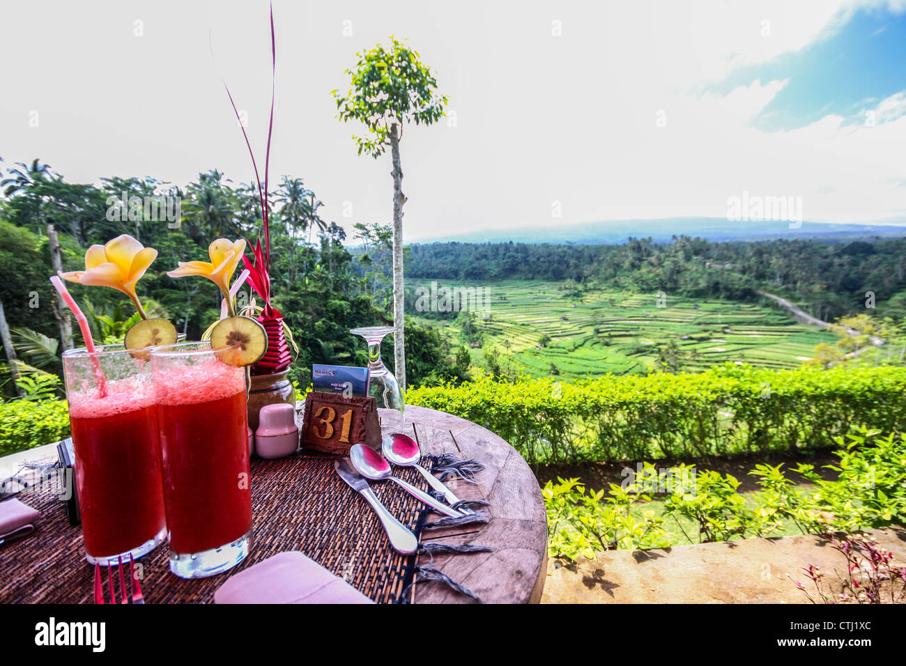 bali cocktails at rice terrace Stock Photo - Alamy