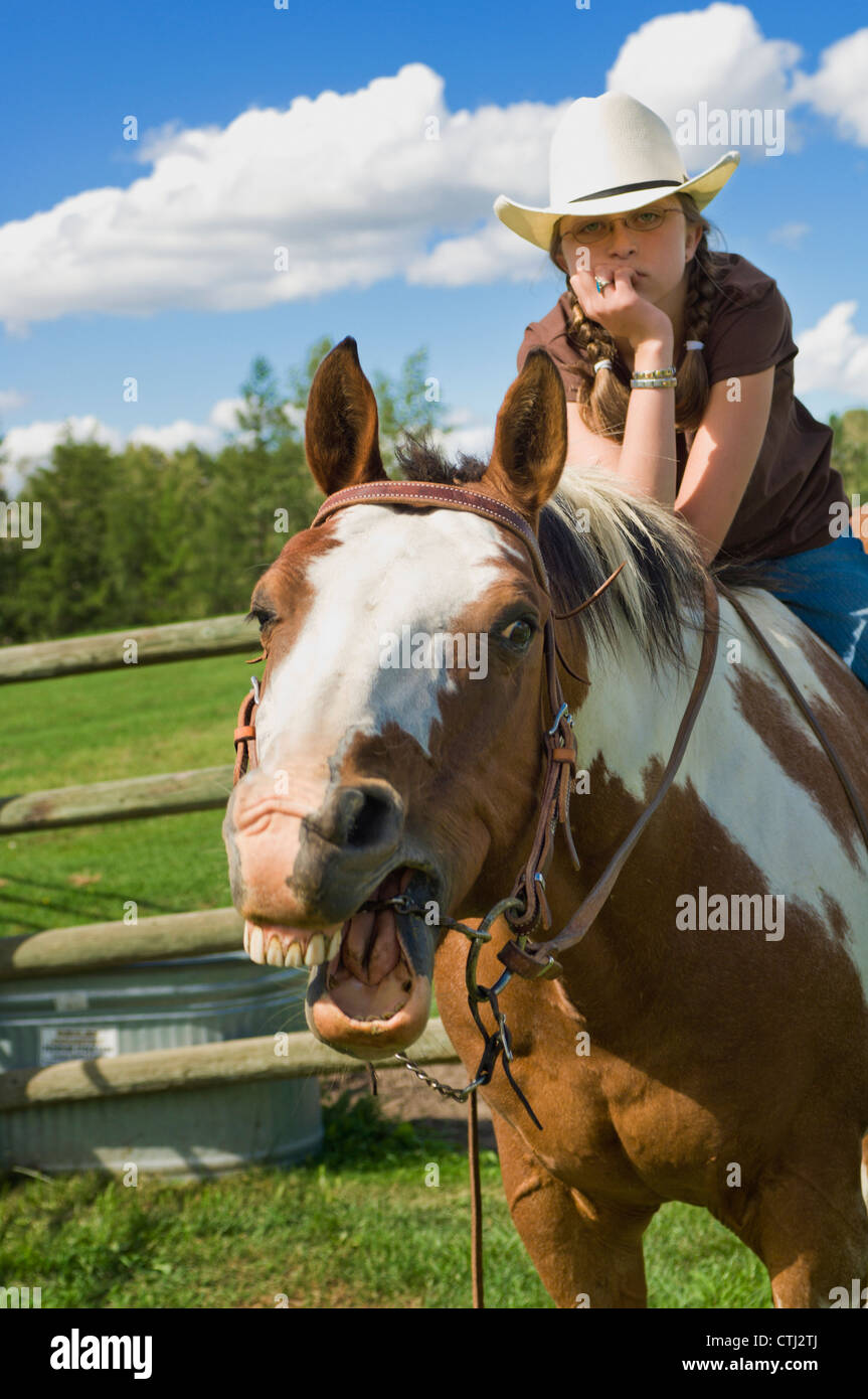 Laughing horse rider hi-res stock photography and images - Alamy