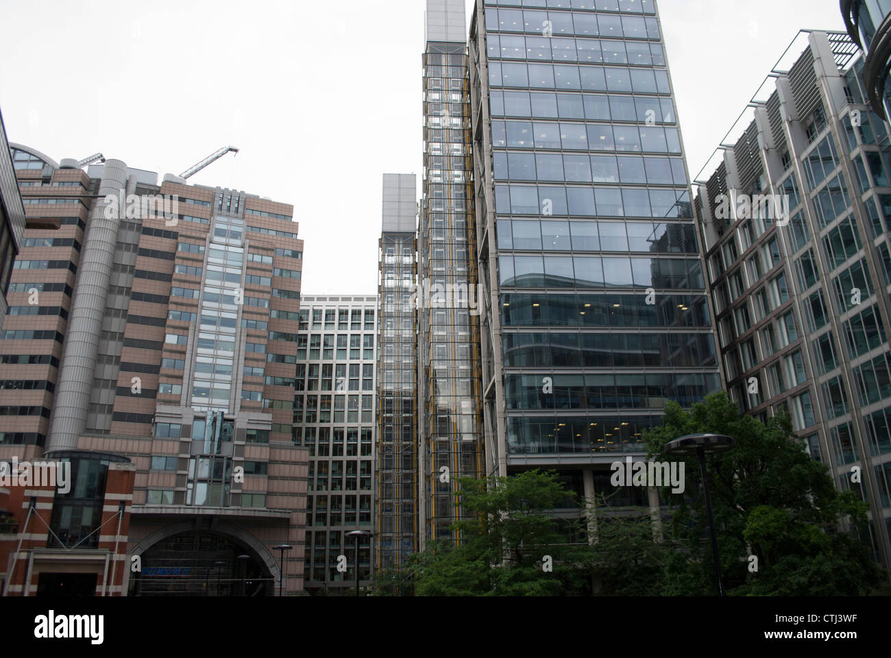Looking at various tower and office blocks in the City of London Stock ...