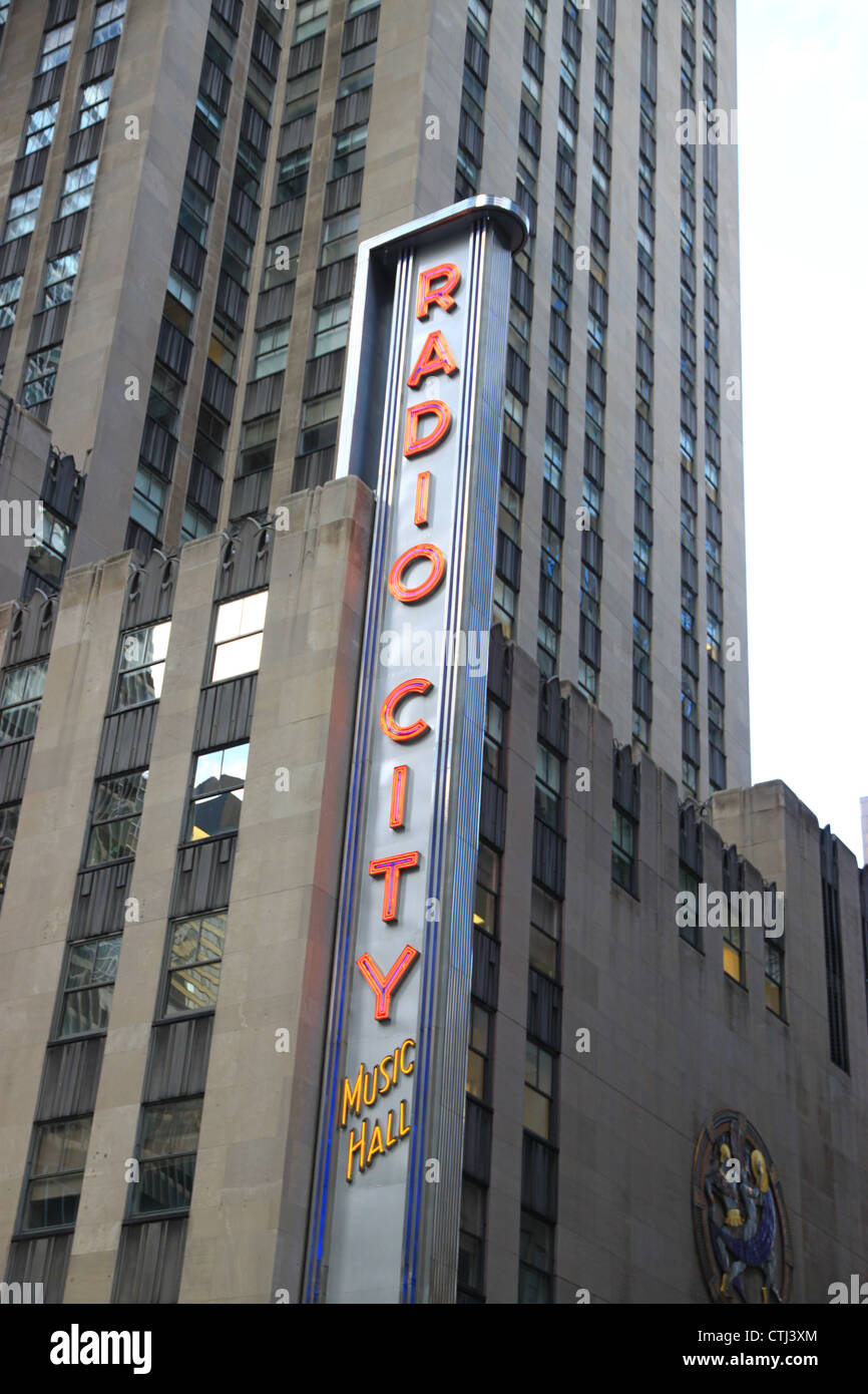 Radio City Music Hall Sign Stock Photo - Alamy