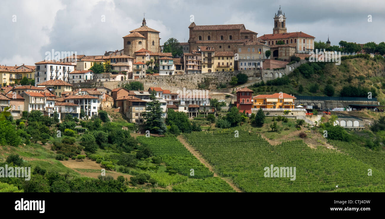 Monteforte D Alba , vineyards, Panorama, Province Piedmont, Italy Stock ...