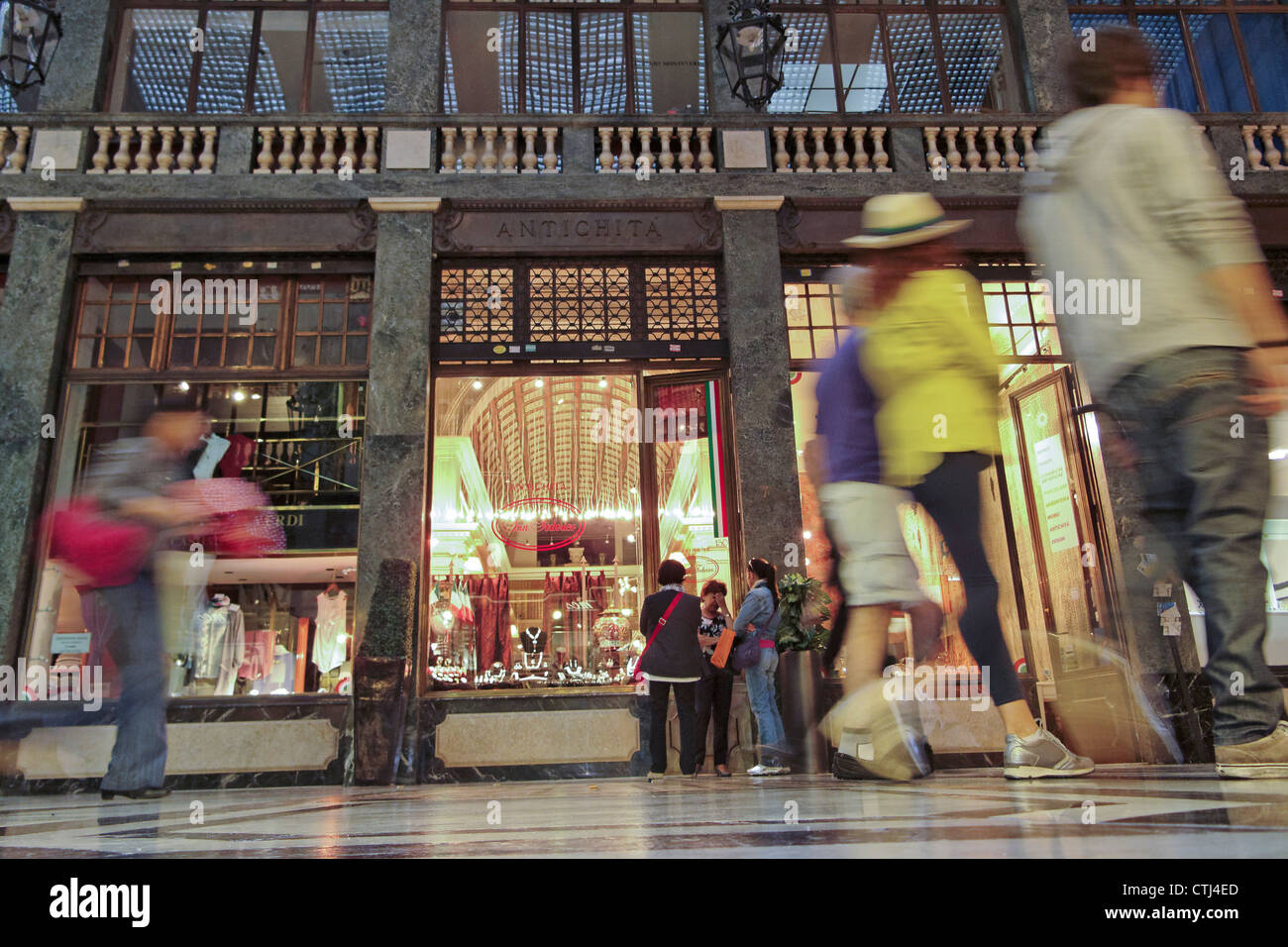 Shopping Passage, old city center of Turin Piedmont, Italy Stock Photo ...