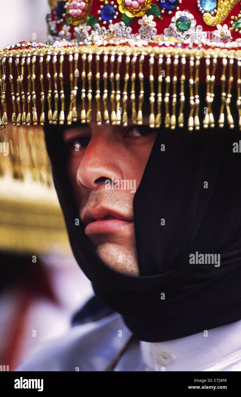 "Qhapaq Negro" dancer during the Virgen del Carmen fiesta. Paucartambo ...