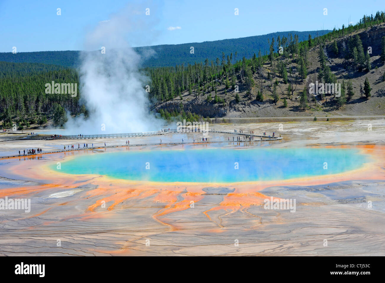 Grand Prismatic Spring Pool Midway Geyser Basin Yellowstone National ...