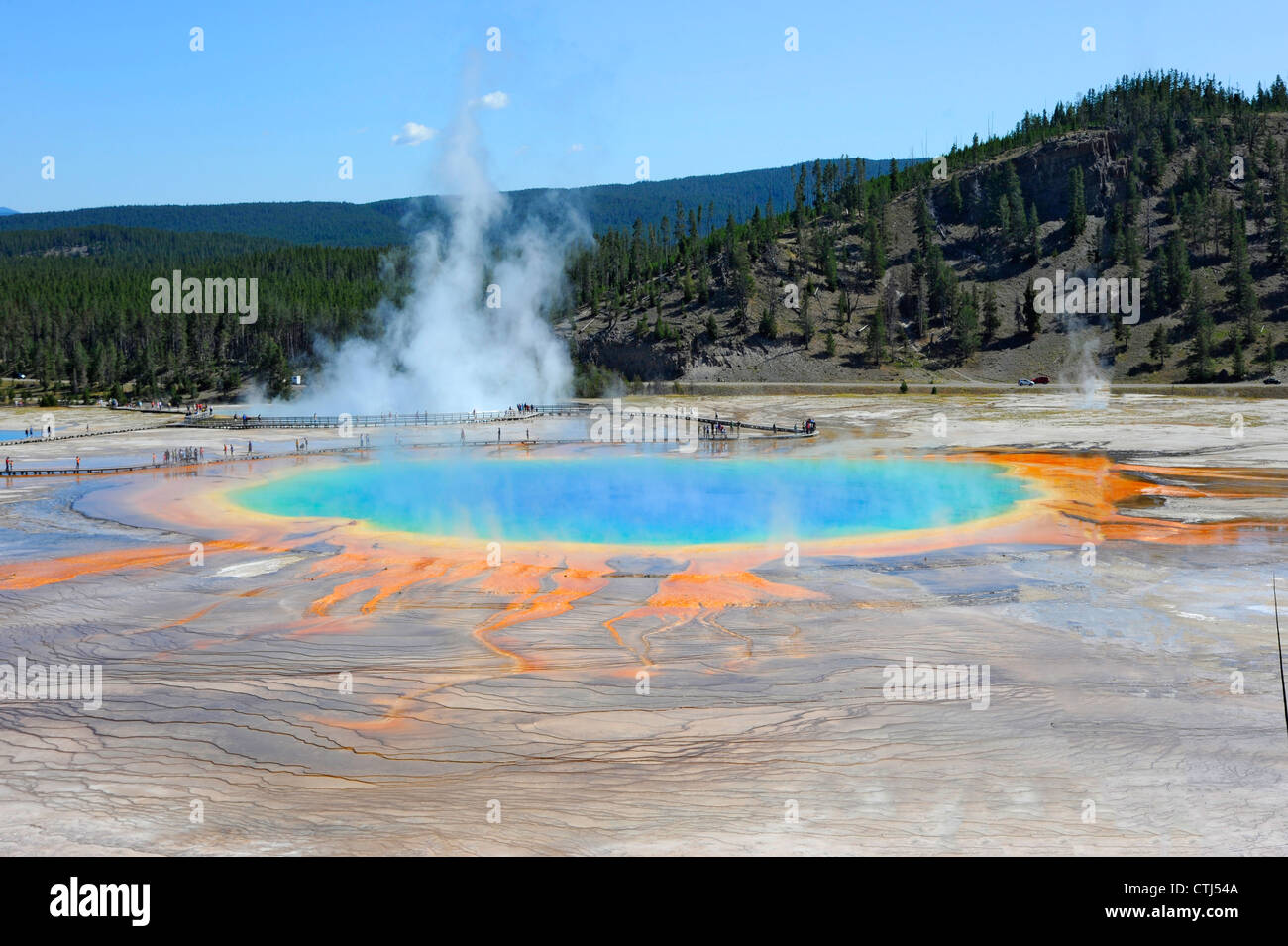 Grand Prismatic Spring Pool Midway Geyser Basin Yellowstone National ...