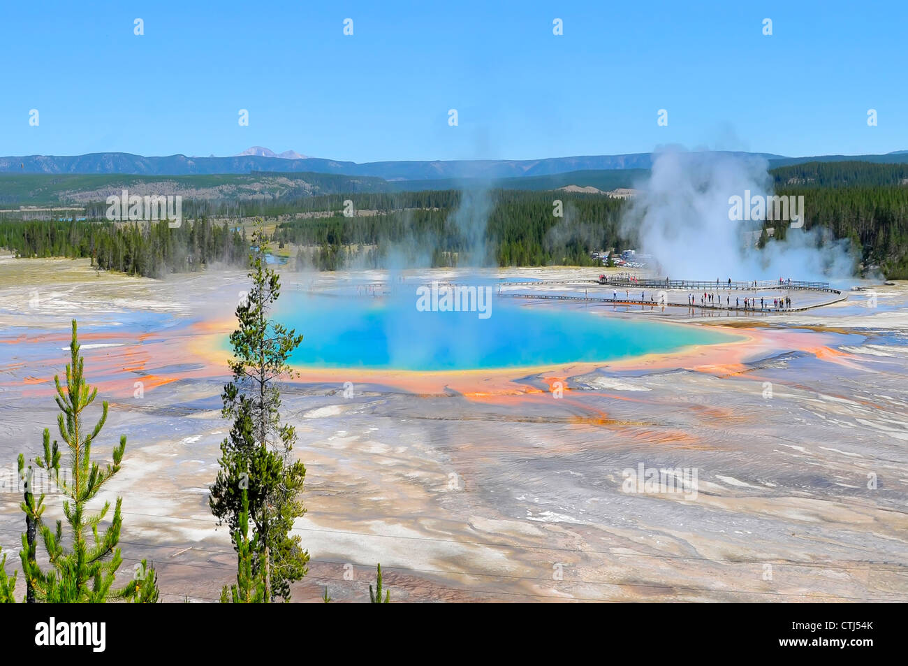 Grand Prismatic Spring Pool Midway Geyser Basin Yellowstone National ...
