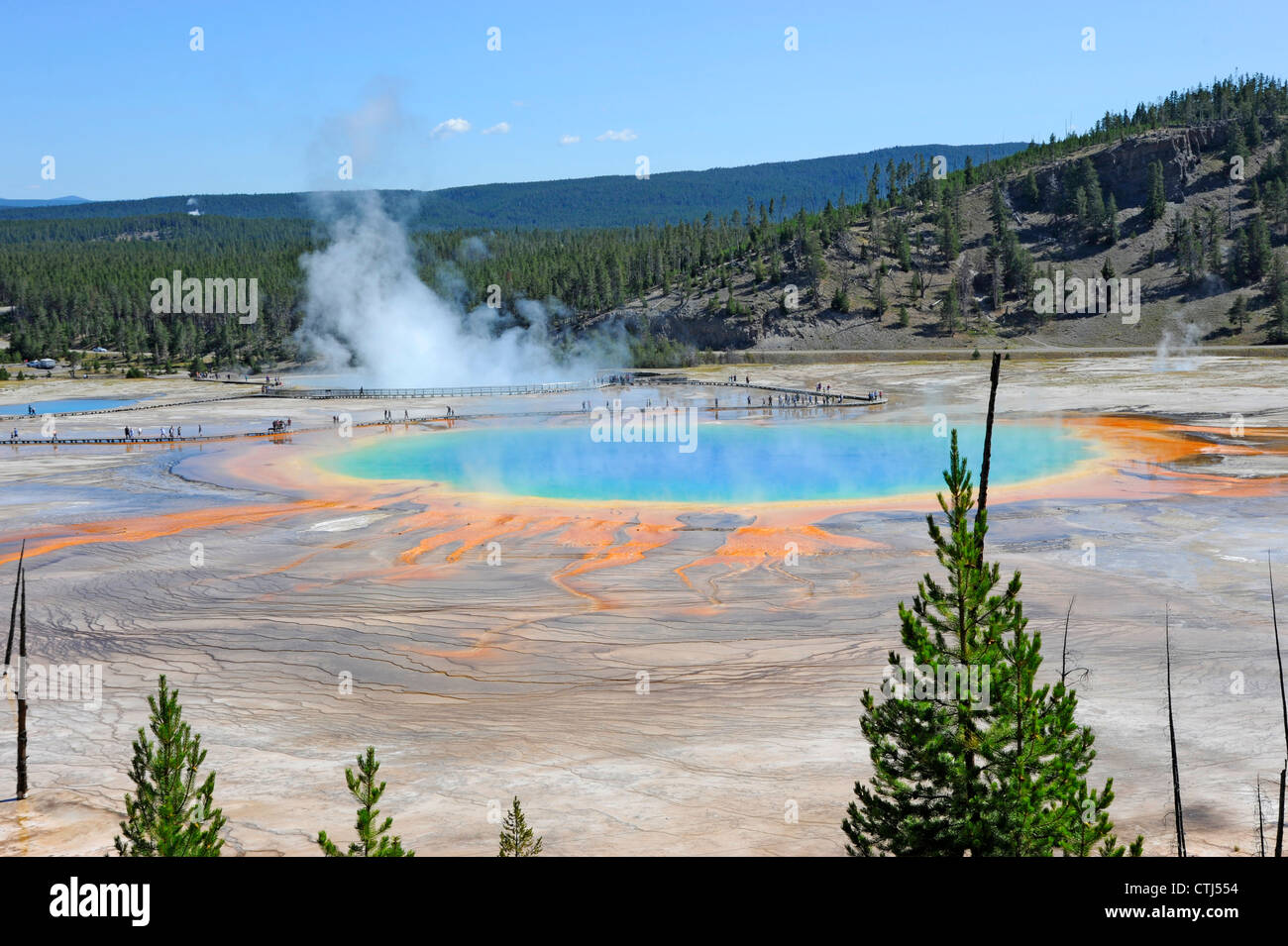 Grand Prismatic Spring Pool Midway Geyser Basin Yellowstone National ...