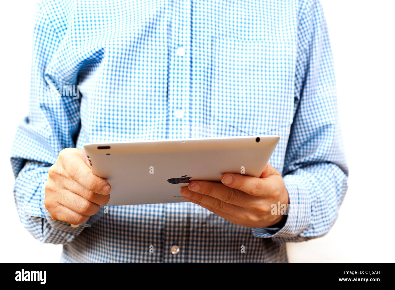 Man using ebook isolated hi-res stock photography and images - Alamy