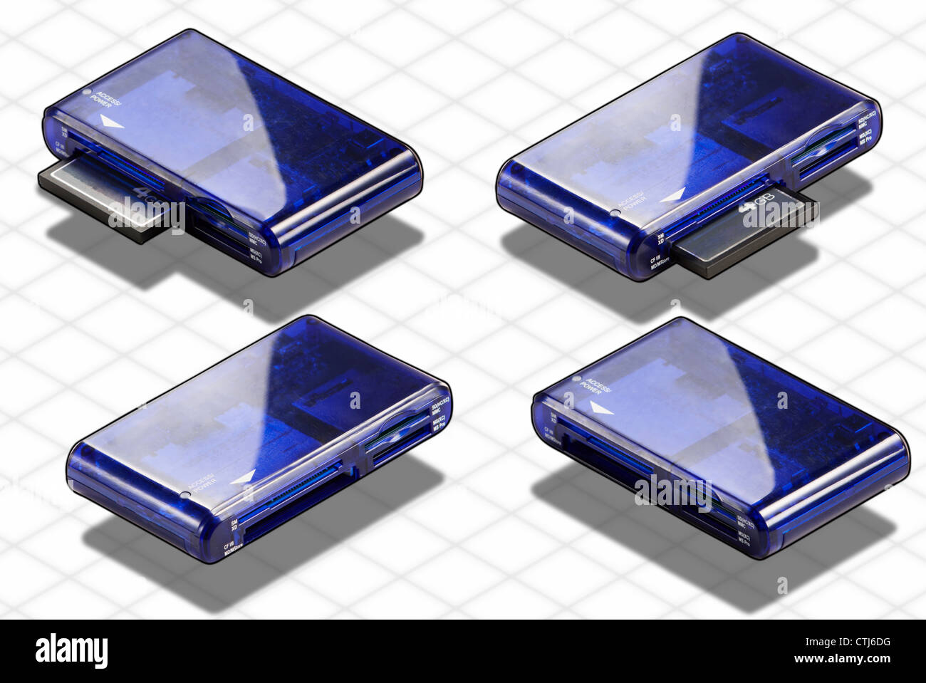 Isometric Photograph - Set of 35 in 1 Blue Card Reader Isoalted with ...