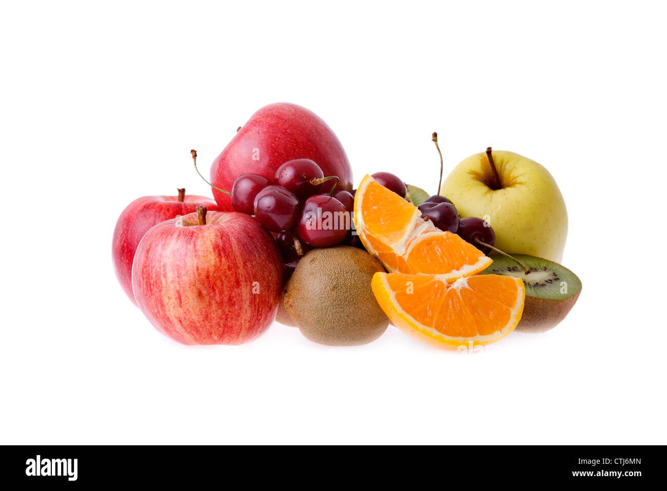 set of fruits isolated on white background Stock Photo - Alamy