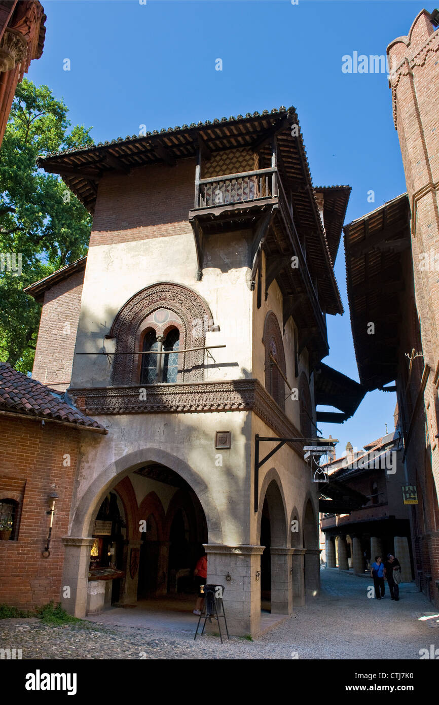 Italy, Piedmont, Turin, medieval village Stock Photo - Alamy
