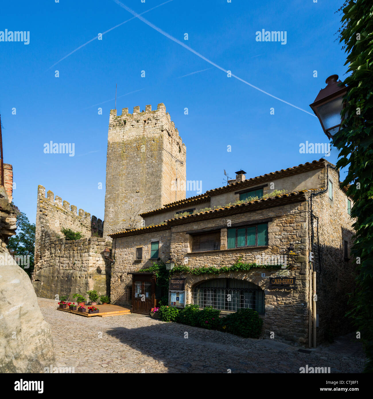 10th-11th century Castle of Peratallada, a Catalan village with well ...