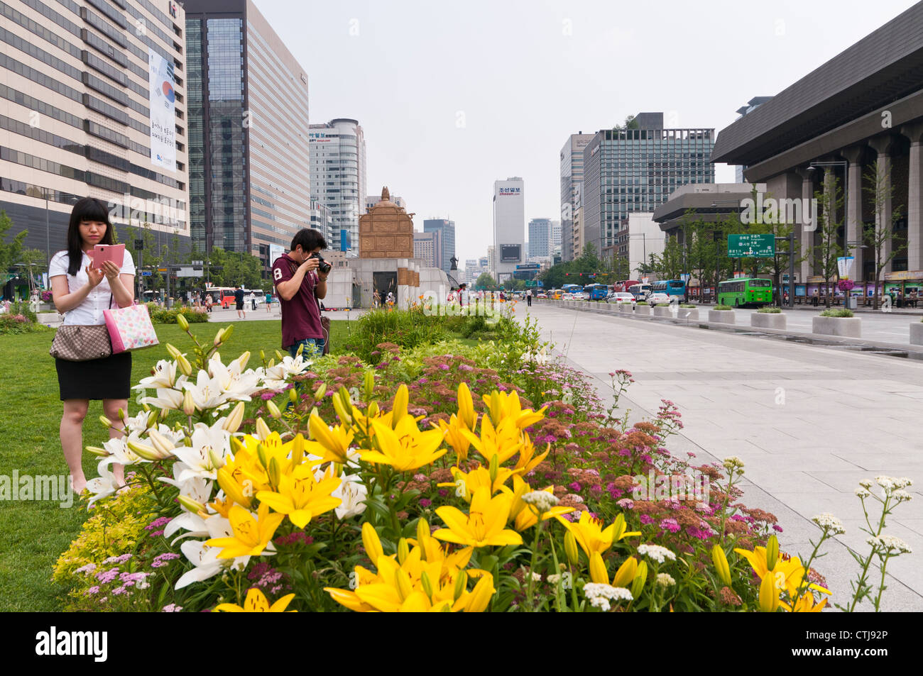 Sejong-daero, street of Seoul, Korea Stock Photo - Alamy
