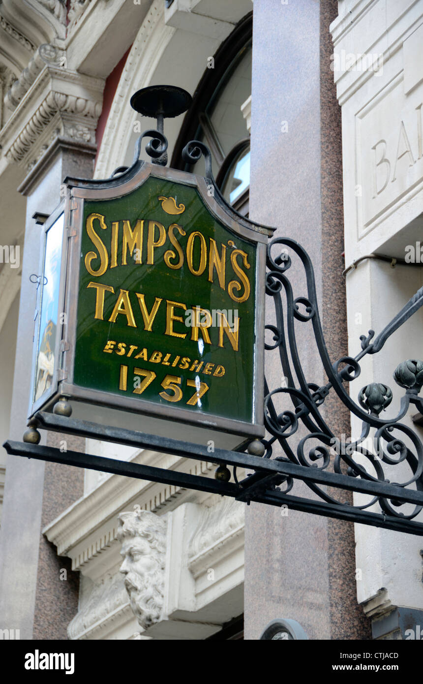 Simpson's Tavern established 1757, Cornhill, London, UK Stock Photo - Alamy