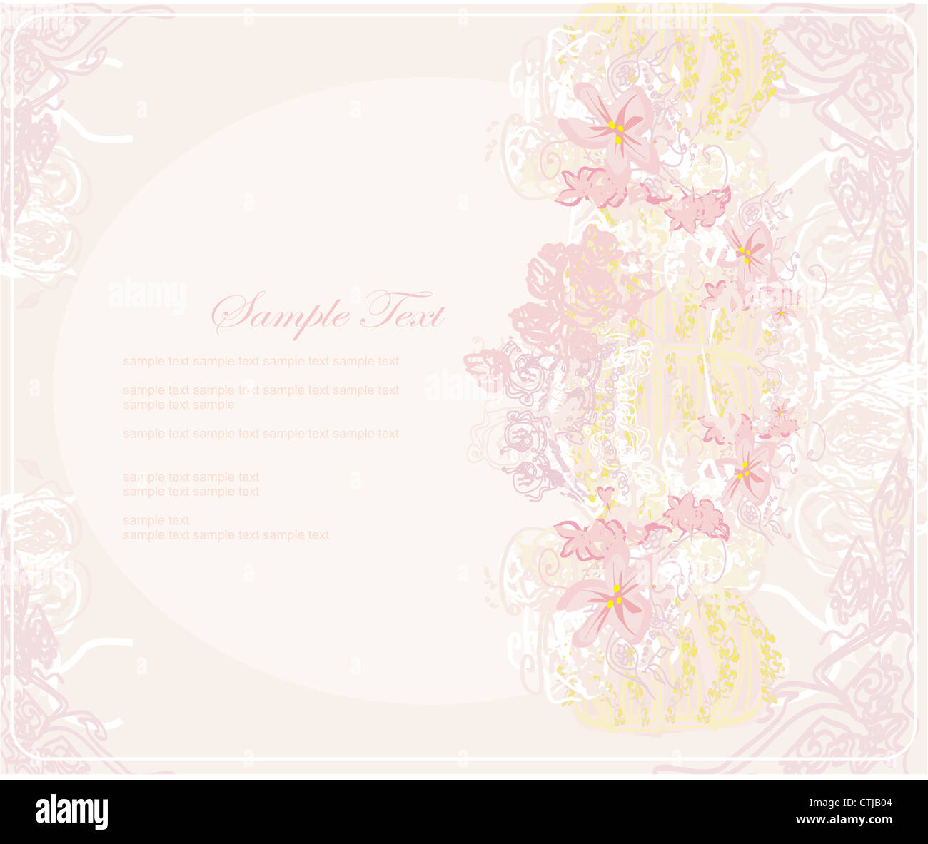 floral invitation card Stock Photo - Alamy
