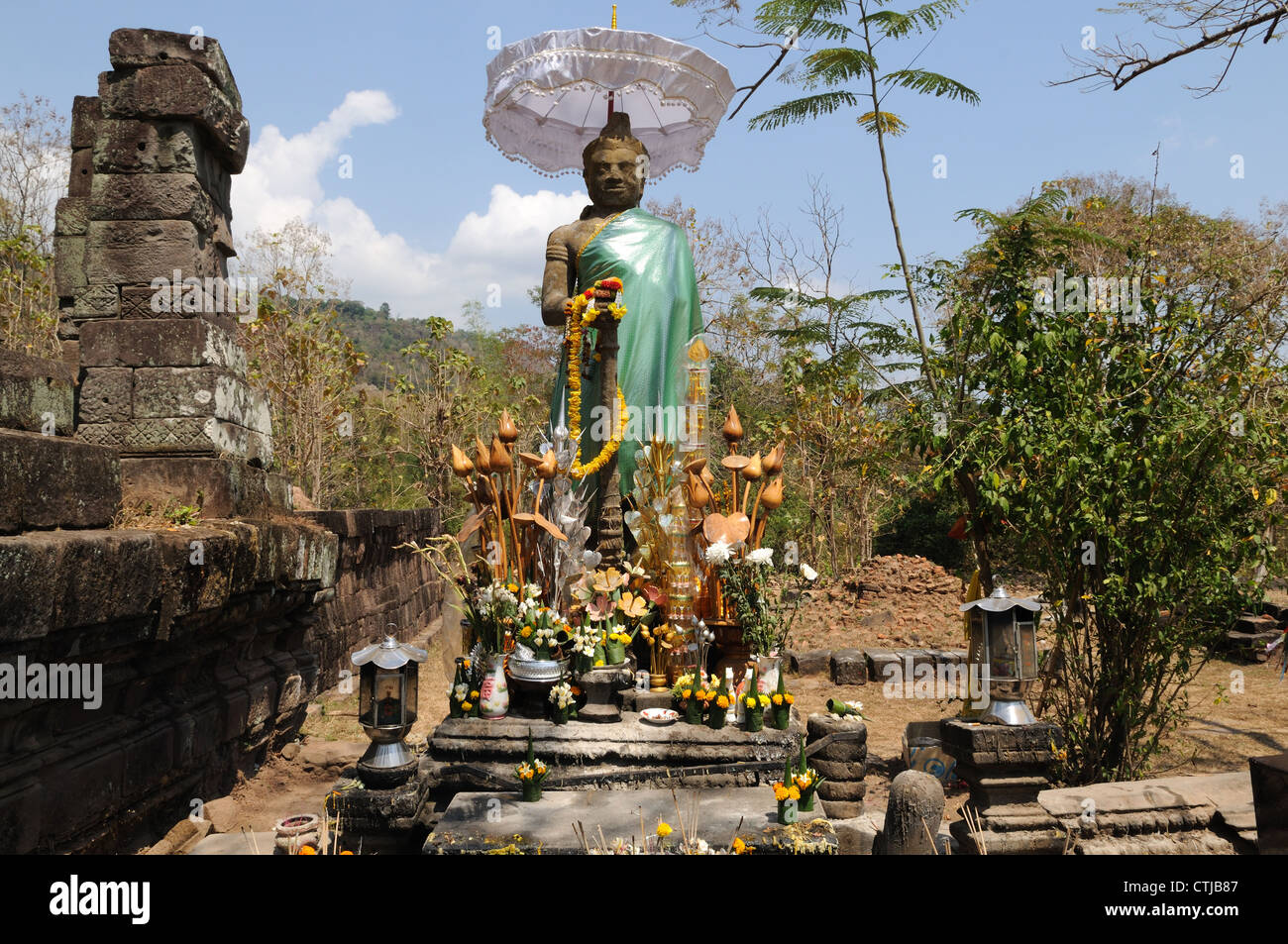 Buddha Statue at Wat Phu Khmer Temple Complex Champasak southern Laos ...